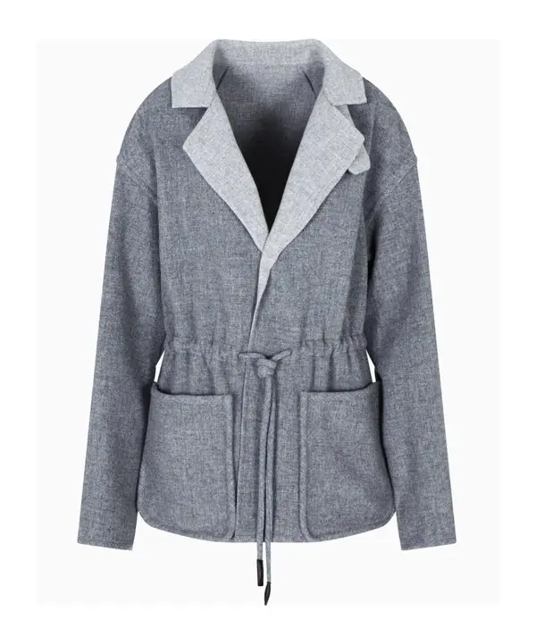 Giorgio Armani Wool And Cashmere Double Cloth Drawstring Jacket