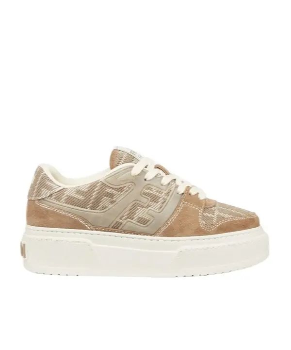 Fendi Match Lace-up Sneakers - Light Brown