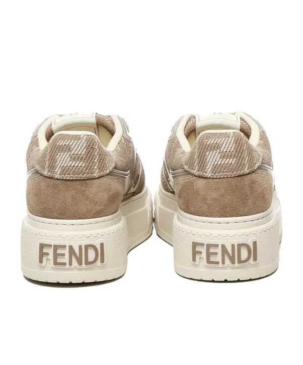 Fendi Match Lace-up Sneakers - Light Brown