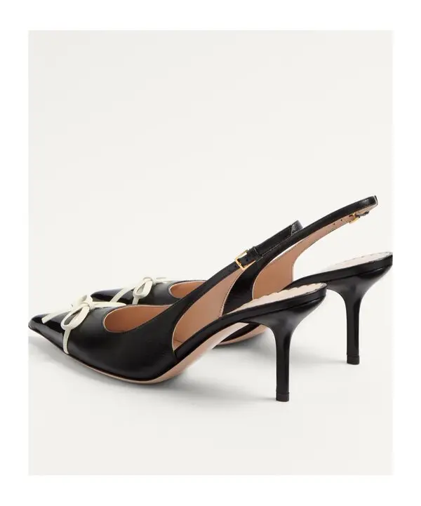 Valentino Garavani Bow Detailed Pointed Toe Slingback Pumps