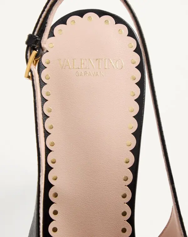 Valentino Garavani Bow Detailed Pointed Toe Slingback Pumps
