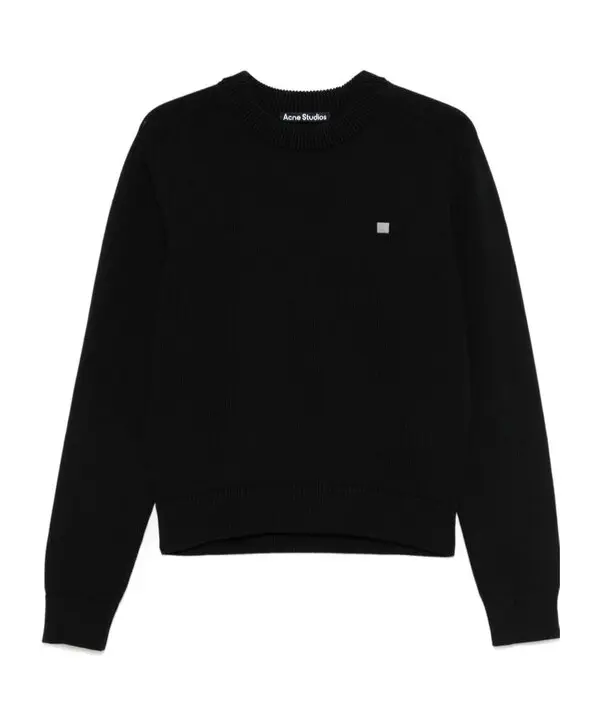 Acne Studios Long-sleeved Sweater With Ribbed Details - Black