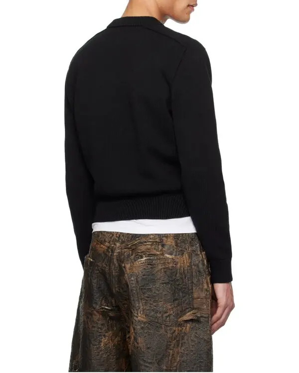 Acne Studios Long-sleeved Sweater With Ribbed Details - Black