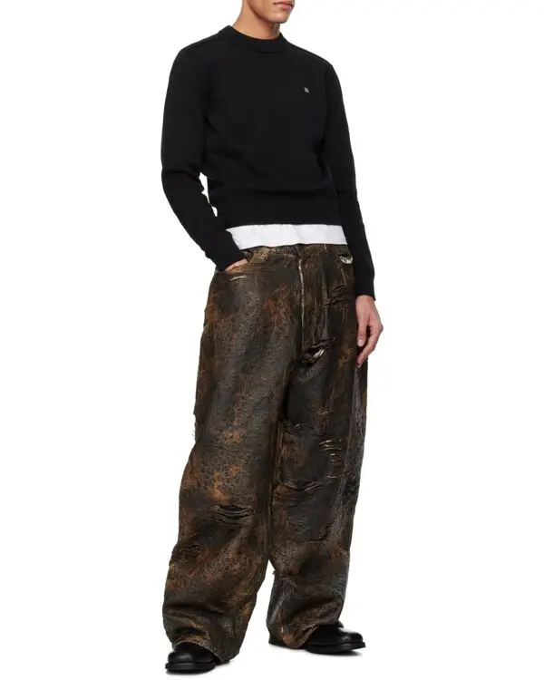 Acne Studios Long-sleeved Sweater With Ribbed Details - Black