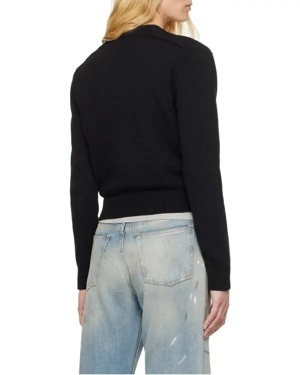 Acne Studios Long-sleeved Sweater With Ribbed Details - Black