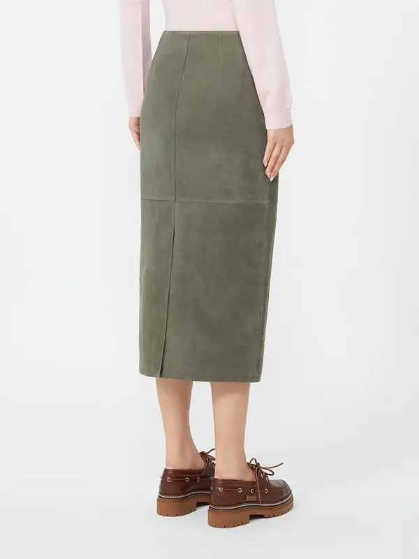 Max Mara Suede Slit Skirt