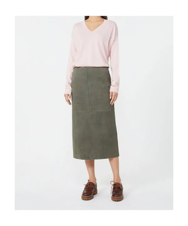 Max Mara Suede Slit Skirt