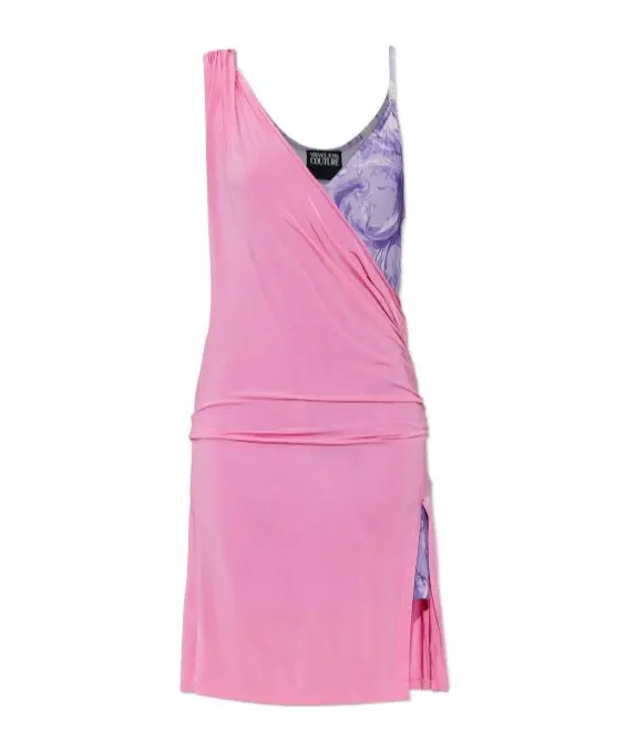 Versace Draped Barocco Mini Dress