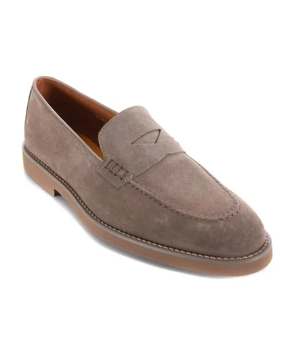 DOUCAL'S Suede Loafers With Rubber Sole - Gray