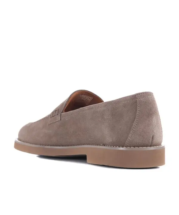 DOUCAL'S Suede Loafers With Rubber Sole - Gray