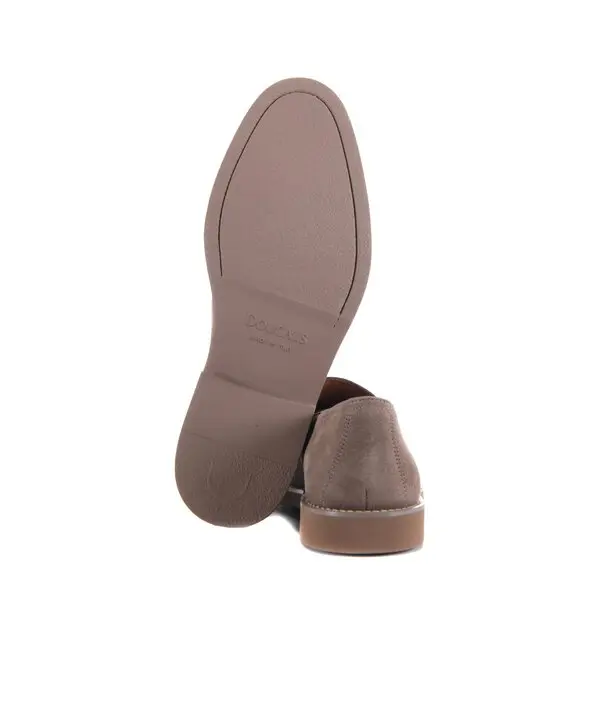 DOUCAL'S Suede Loafers With Rubber Sole - Gray