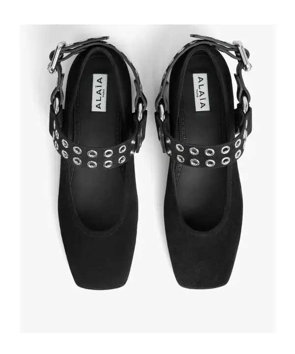 Alaïa Buckled Biker Ballet Flats