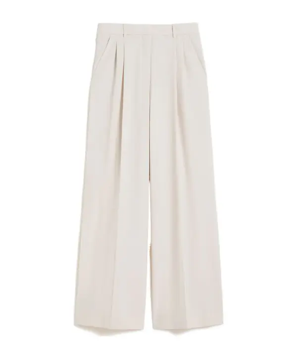 Max Mara Pleated Wide-leg Trousers - Ivory