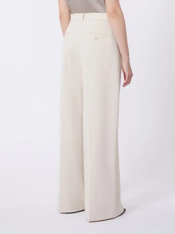 Max Mara Pleated Wide-leg Trousers - Ivory