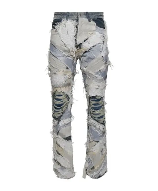 WHO DECIDES WAR Beach Sand Patchwork Jeans - Cloud