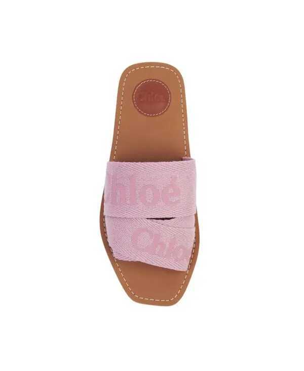 Chloé Woody Flat Slides - Pink