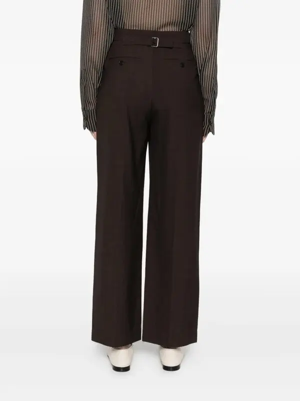 LOW CLASSIC Straight Leg Belted Trousers - Black