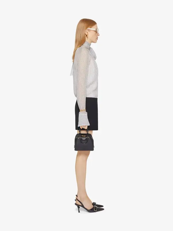 Givenchy Polka Dots Printed High-neck Blouse With Bow Detail - Beige/black