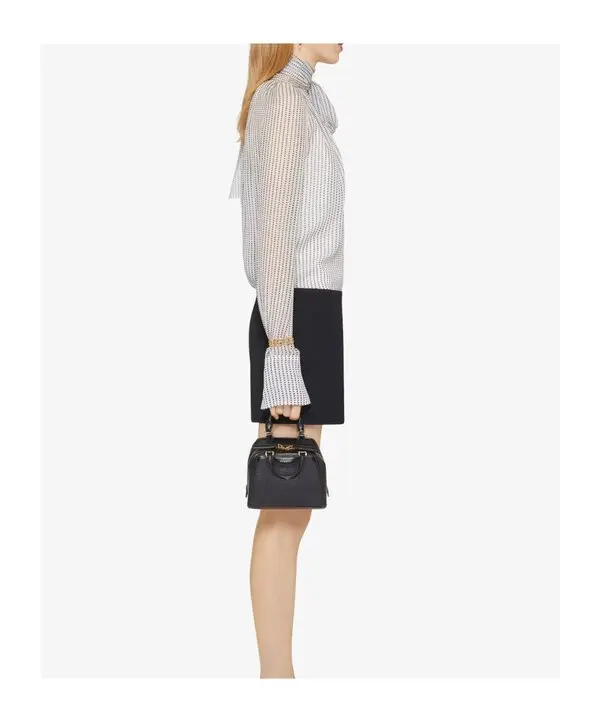 Givenchy Polka Dots Printed High-neck Blouse With Bow Detail - Beige/black