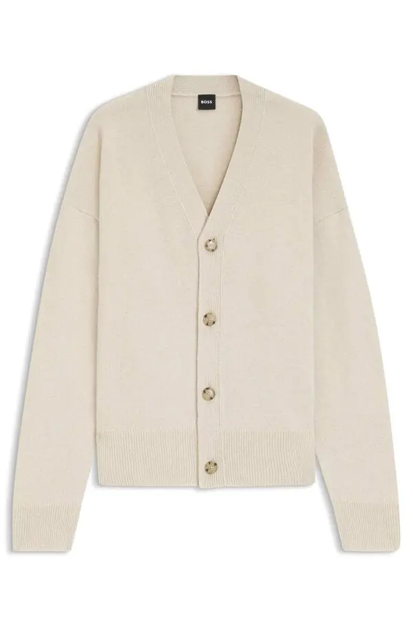 Hugo Boss Wool Cardigan - Natural