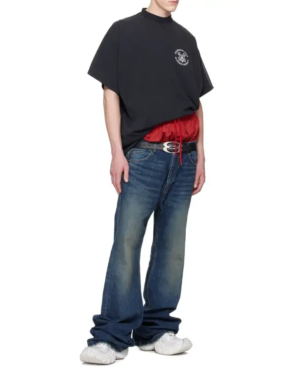 Balenciaga Logo Printed Crewneck T-shirt - Black