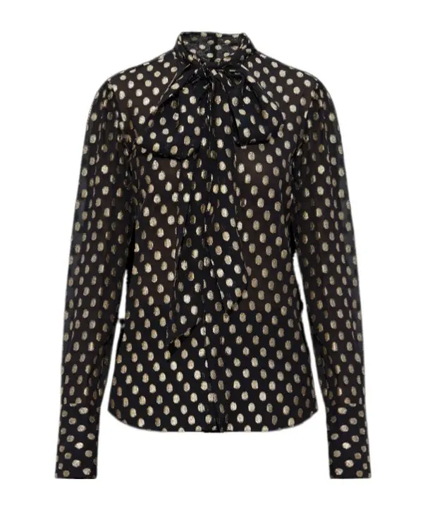 Dsquared2 Graphic Printed Tie-neck Shirt - Black