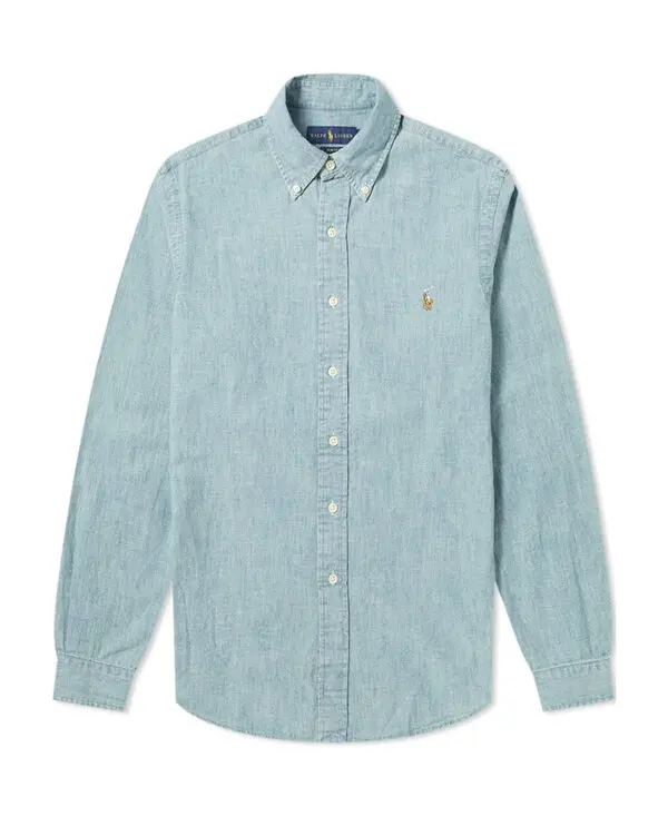 Polo Ralph Lauren Pony Embroidered Buttoned Shirt - Blue