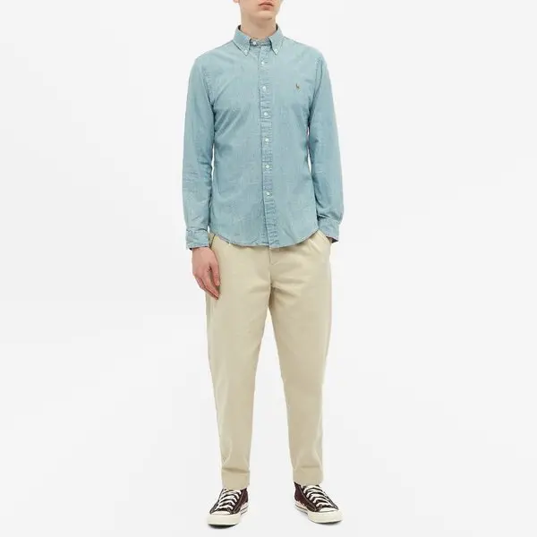 Polo Ralph Lauren Pony Embroidered Buttoned Shirt - Blue