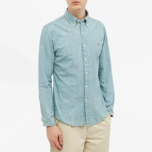 Polo Ralph Lauren Pony Embroidered Buttoned Shirt - Blue