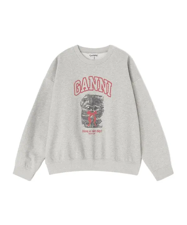GANNI Kitty Sweatshirt - Grey