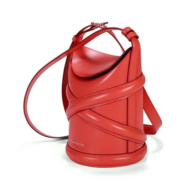 Alexander McQueen The Curve Bucket Shoulder Bag - Red