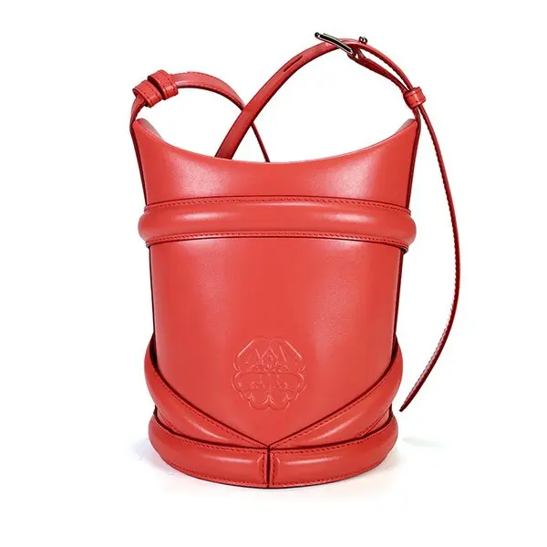 Alexander McQueen The Curve Bucket Shoulder Bag - Red