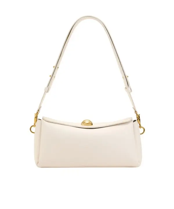 Ami Logo Engraved Shoulder Bag - White