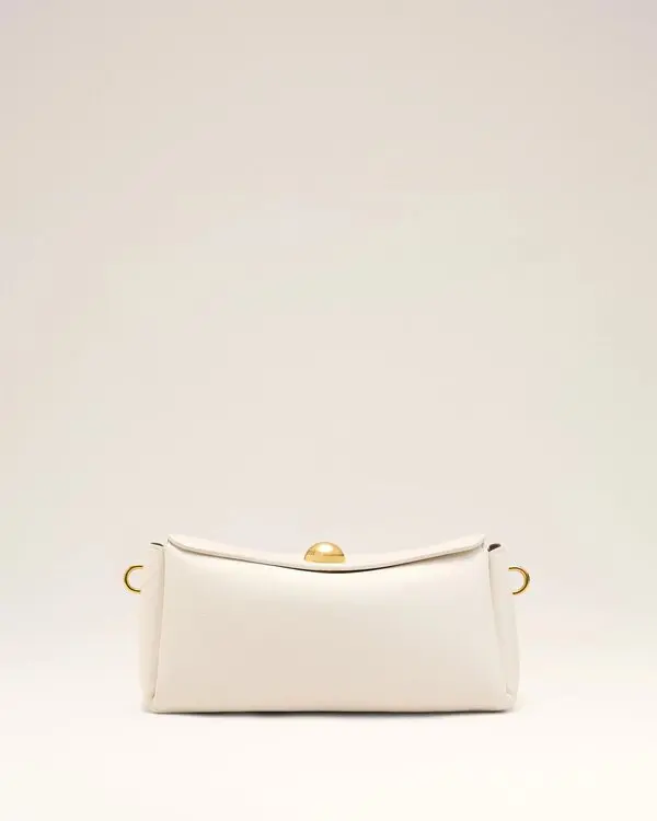 AMI Paris Logo Engraved Shoulder Bag - White