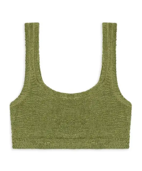 REINA OLGA Ginny Textured Bikini Top - Green