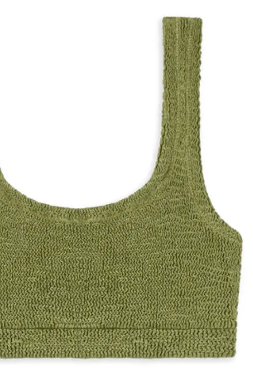 REINA OLGA Ginny Textured Bikini Top - Green