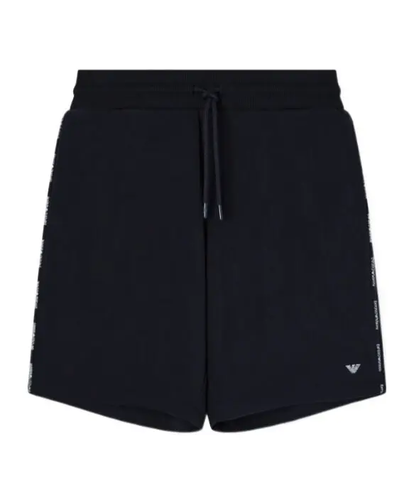 Emporio Armani Drawstring Shorts With Side Logo Detail - Black