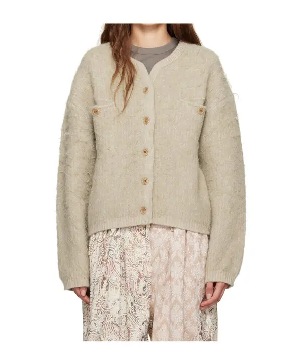 OPEN YY Shaggy V-neck Cardigan