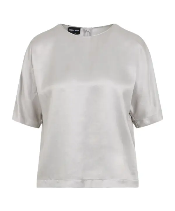 Giorgio Armani Crewneck Short-sleeved Top - Grey