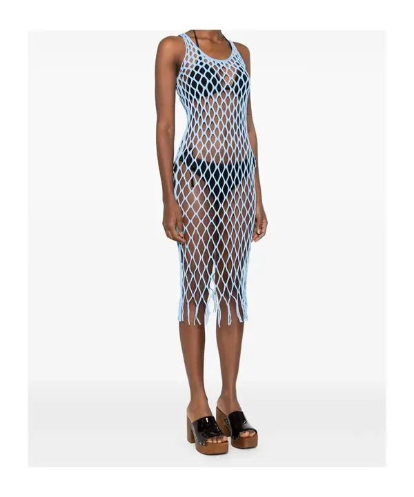 Christopher Esber Open-knit Fringed Sleeveless Maxi Dress