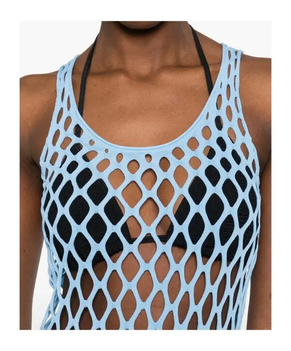 Christopher Esber Open-knit Fringed Sleeveless Maxi Dress