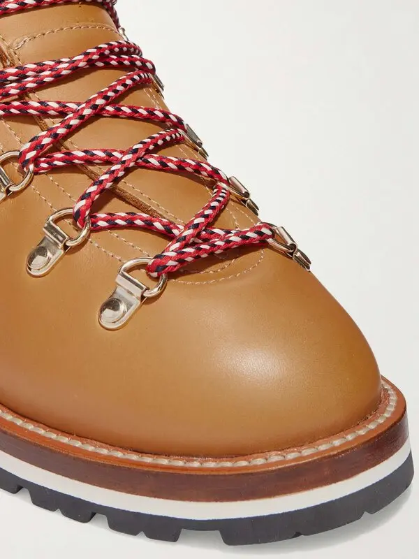 Moncler Blanche Shearling-lined Leather Ankle Boots - Tan