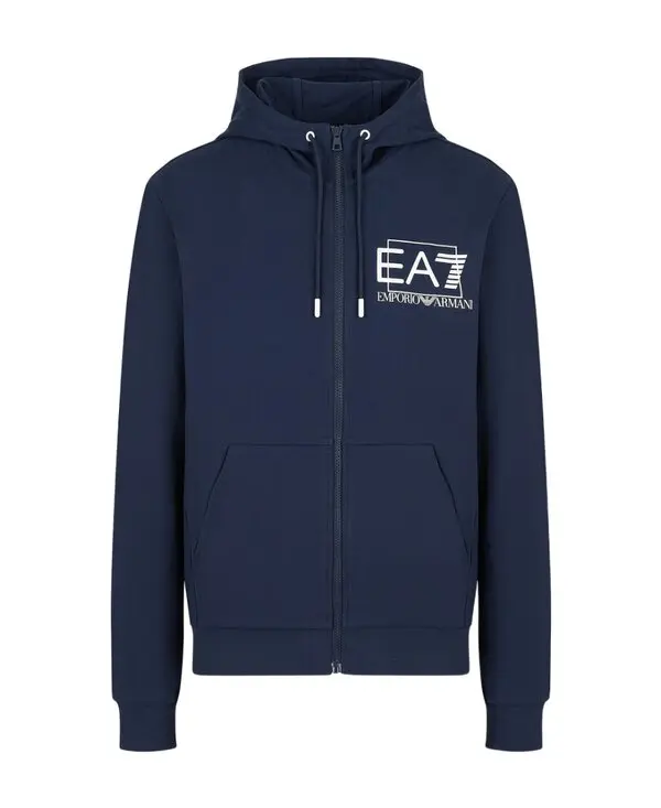 EA7 Logo Zip-up Hooded Jacket