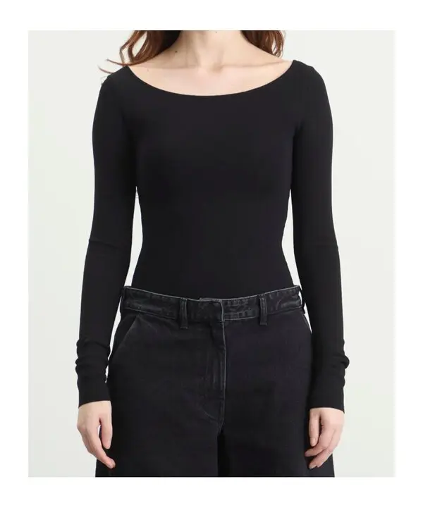 ENTIRE STUDIOS Scoop Neck Bodysuit - Black