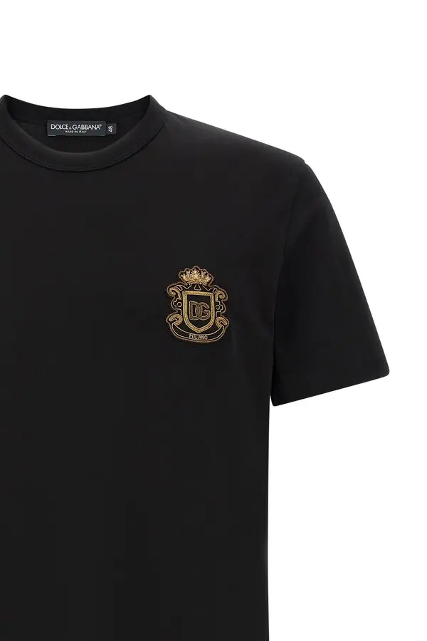 Dolce & Gabbana Dolce Gabbana Heraldic Patch Short-sleeved T-shirt - Black