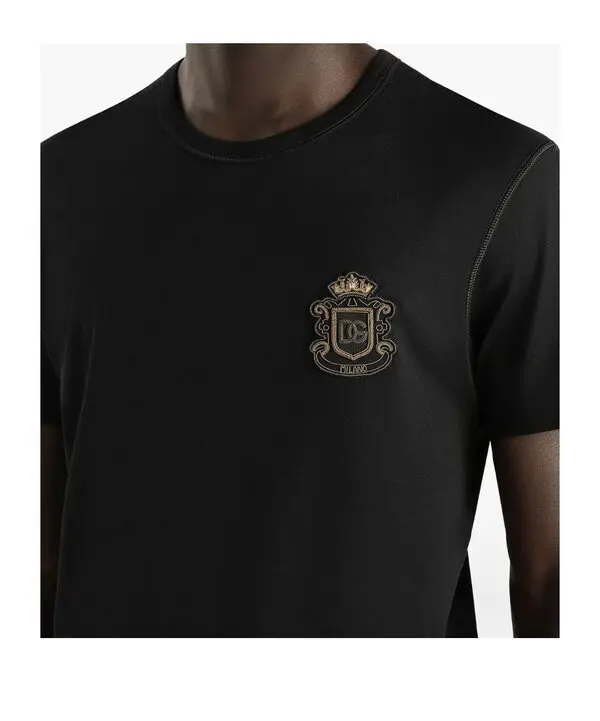 Dolce & Gabbana Dolce Gabbana Heraldic Patch Short-sleeved T-shirt - Black
