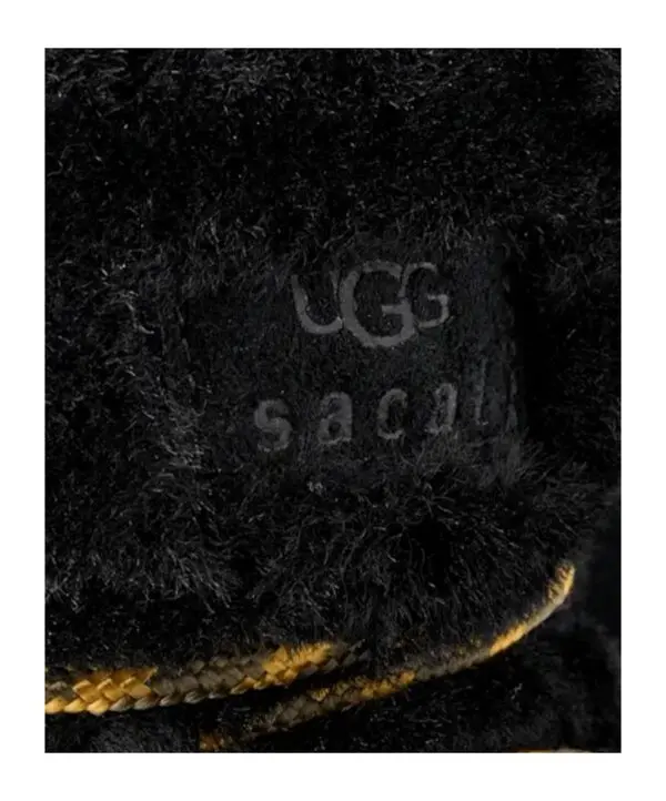 UGG X Sacai Fur-trim Lace-up Ankle Boots - Black