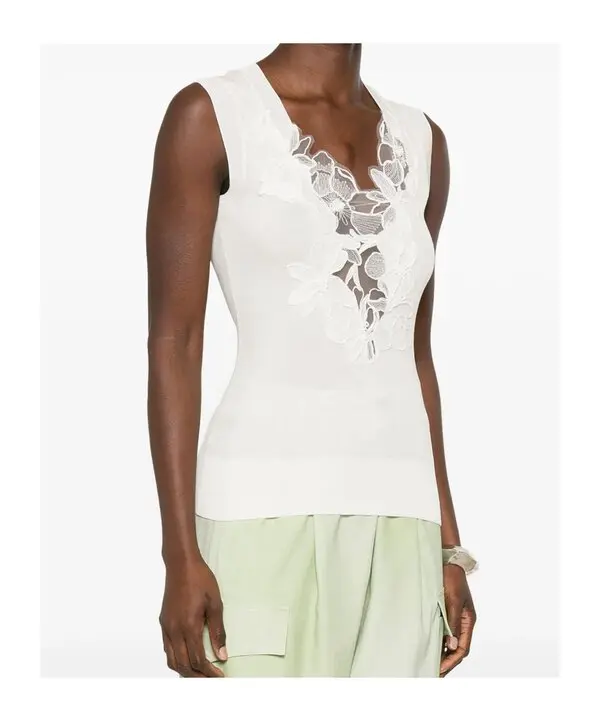Ermanno Scervino Floral Lace Sleeveless Top