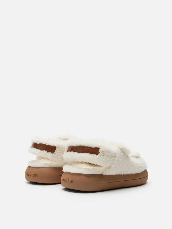 Moon Boot Shearling Sandals - Ice