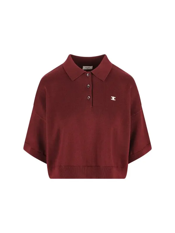 Celine Cropped Wool Polo Shirt